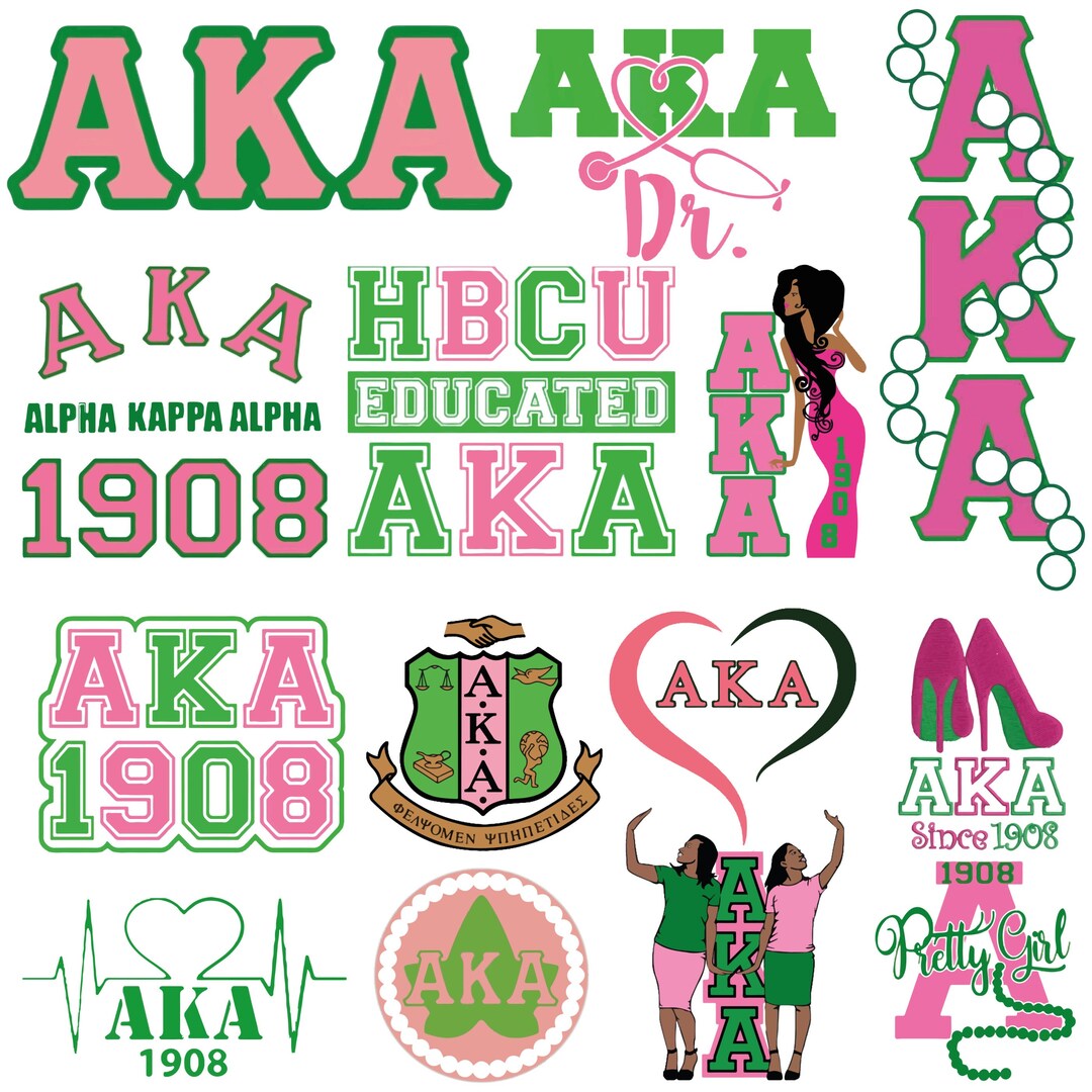 AKA SVG, Alpha Kappa Alpha Sorority SVG, 14 Designs Bundle ...