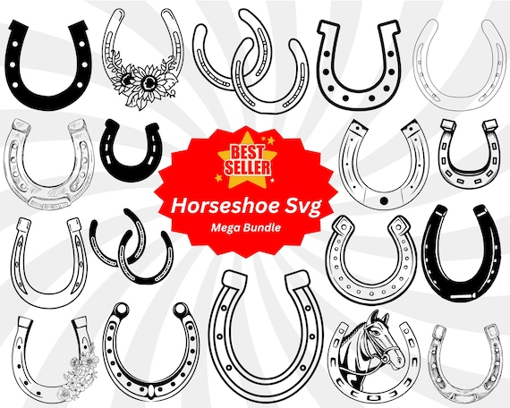 Zwarte Hoefijzer Clipart Hoefijzers Met Klaver Bladeren. Symbool Van