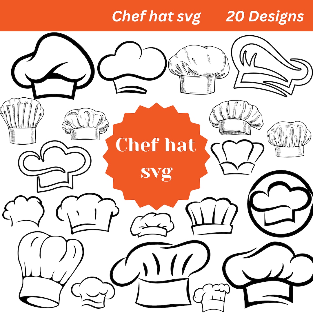 Chef Hat Svg, Chef Hat Clipart, Cooking Svg, Kitchen Svg, Chef Hat ...