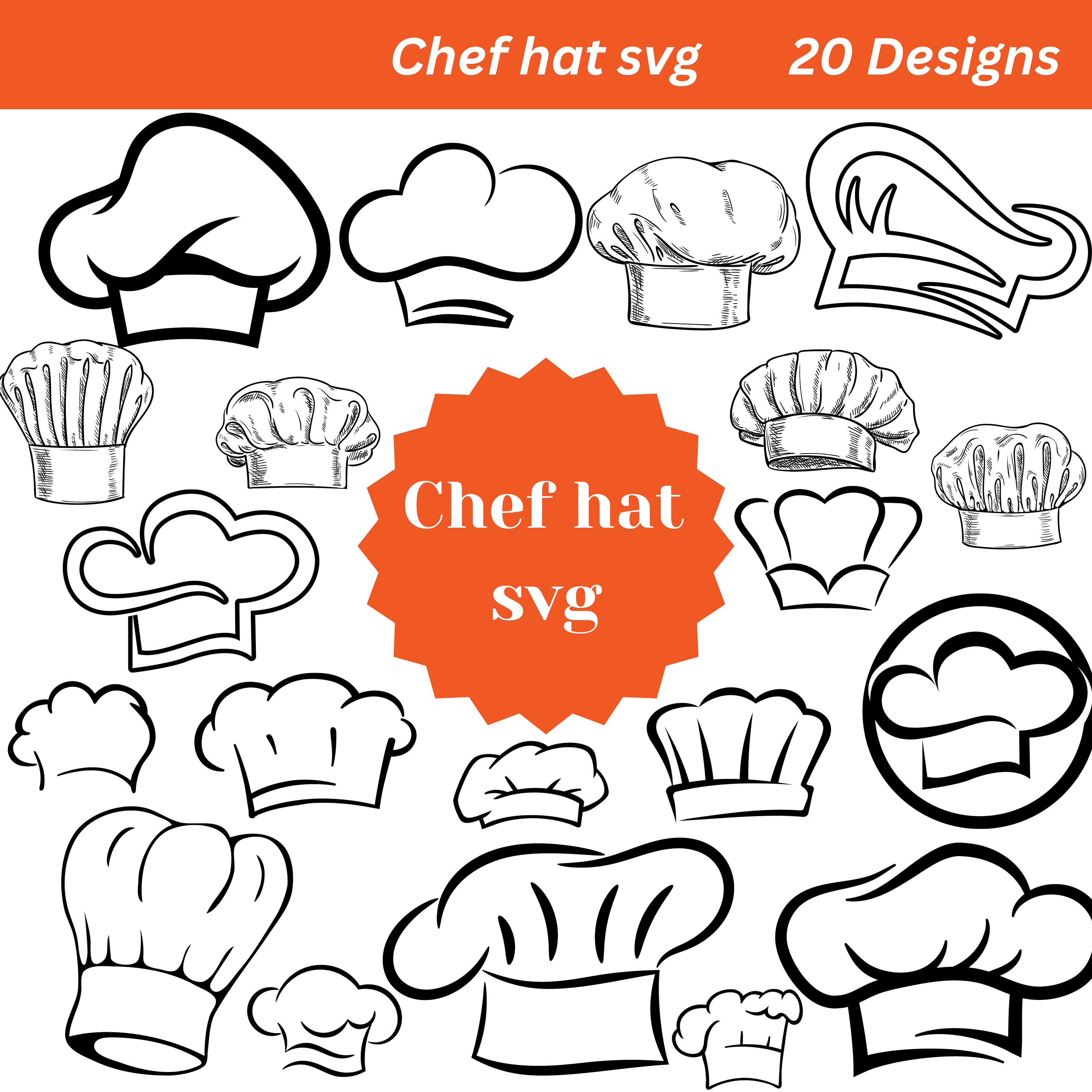Chef Hat Svg, Chef Hat Clipart, Cooking Svg, Kitchen Svg, Chef Hat ...