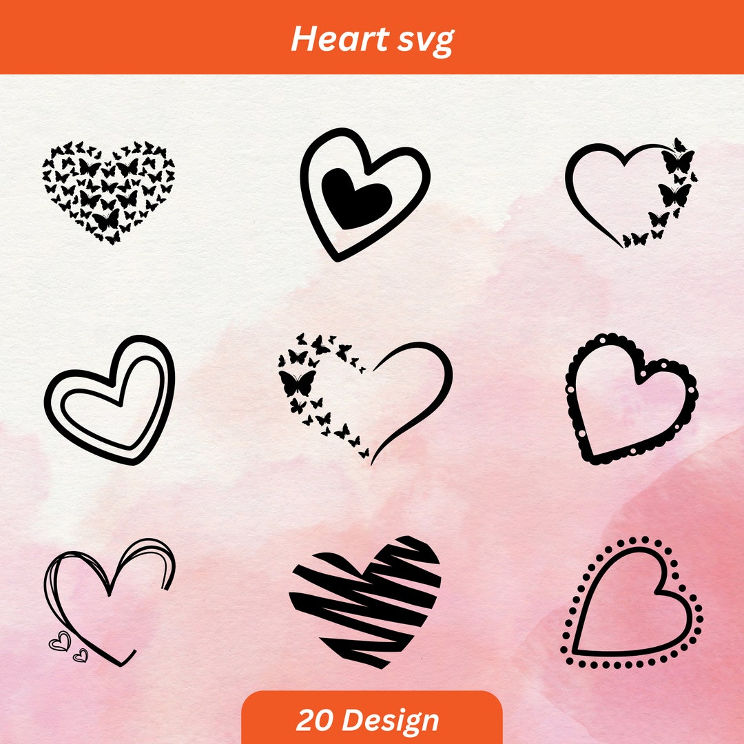 Heart Svg Bundle, Heart Svg, Valentine Day Svg, Doodle Svg, Love Svg ...