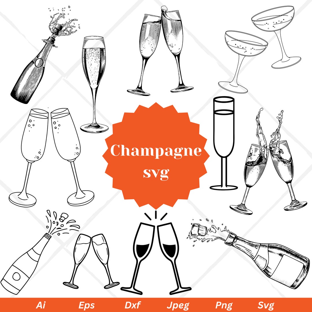 Champagne SVG Bundle: Celebration Clipart (digital Download) - Etsy