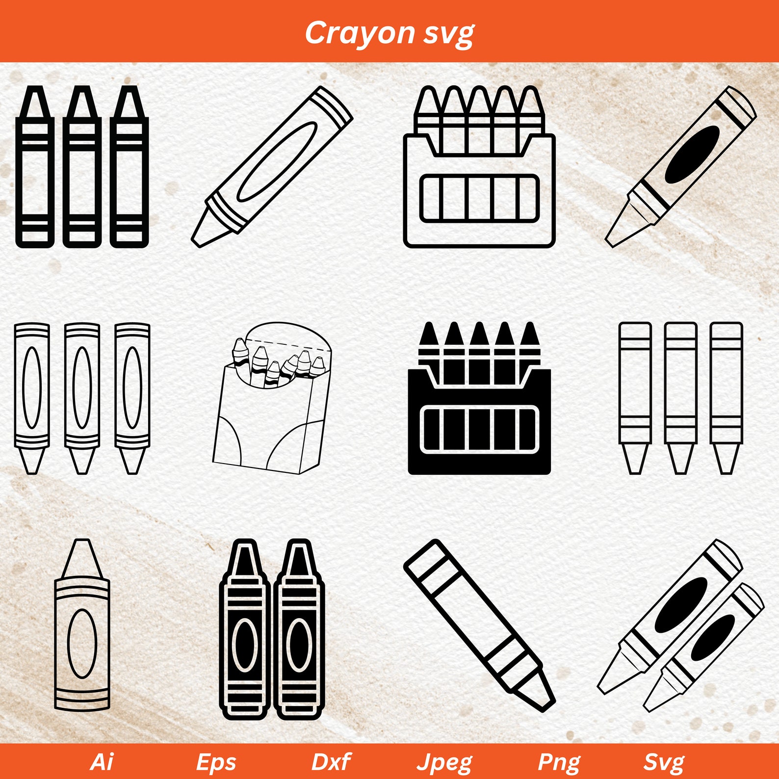 Crayon Svg, Crayon Silhouette, Crayon Cut File, Crayon Wrapper Svg ...