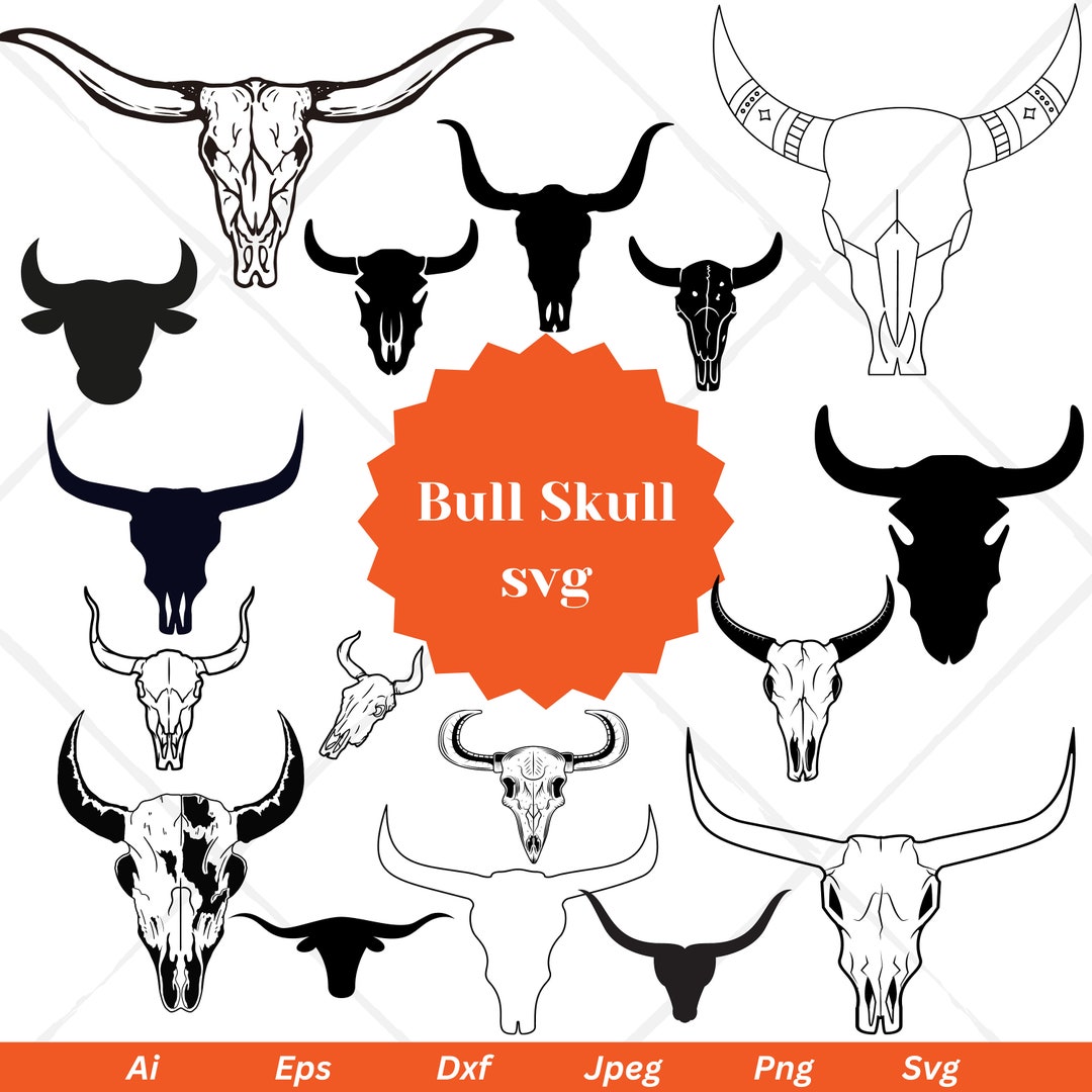 Cráneo de toro svg, Cráneo svg, Cráneo de vaca Svg, Cráneo de toro ...