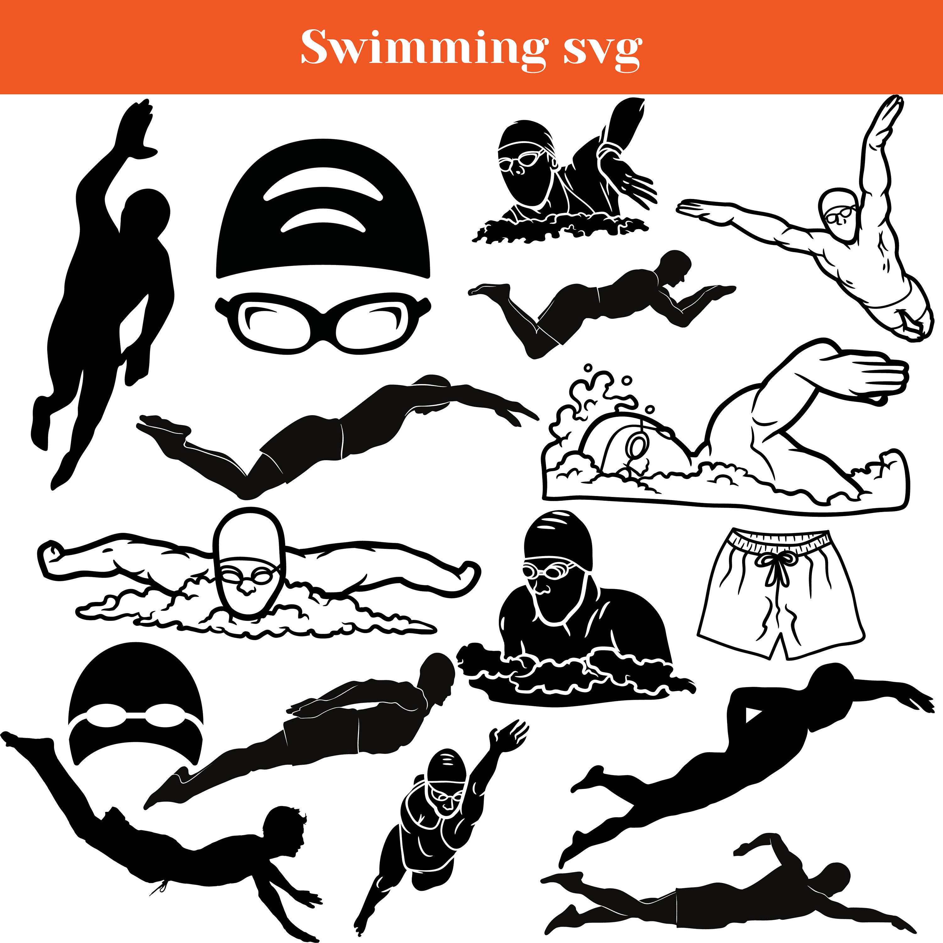 Swimming Svg, Swimming Svg Bundle, Swimmer Svg, Swimming Clipart ...