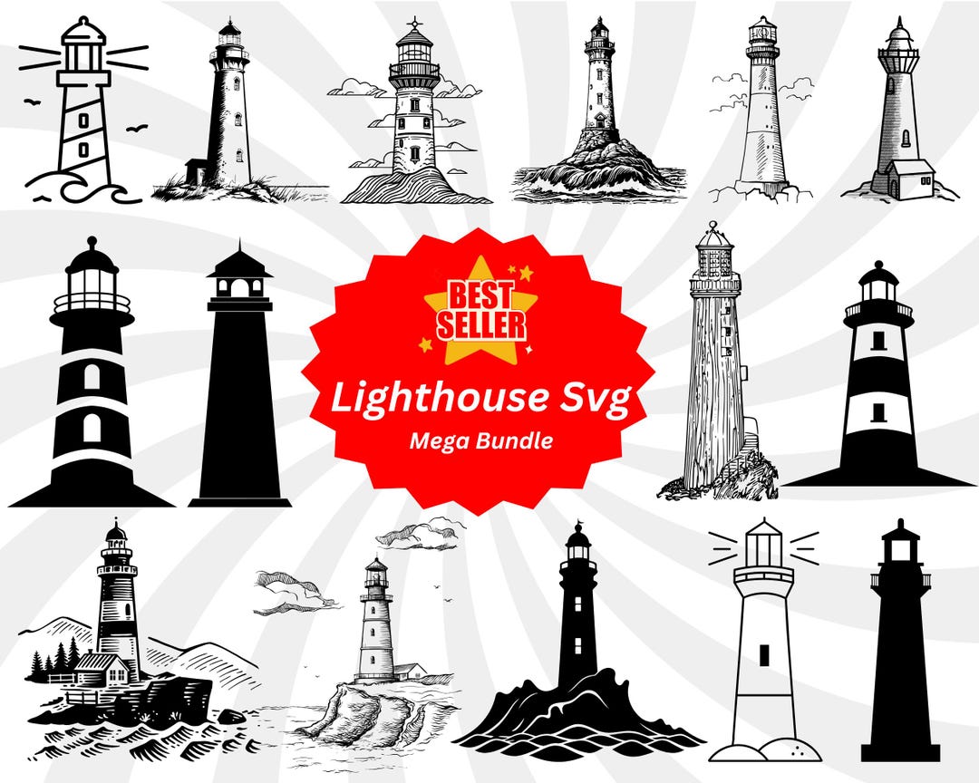 Lighthouse SVG Bundle: Nautical Vector Clipart (digital Download) - Etsy