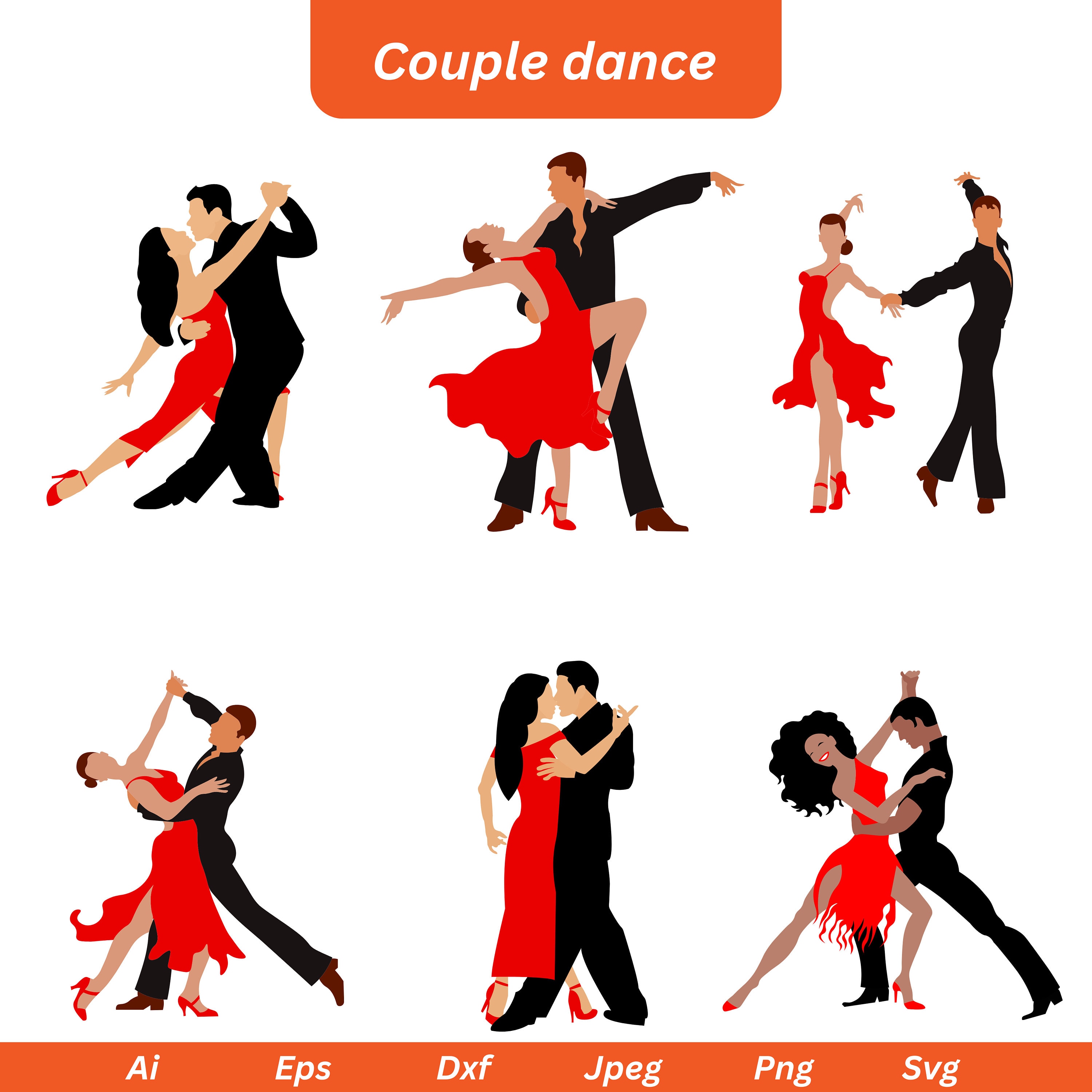 Dancing Couple Svg Bundle, Dance Svg, Couple SVG, Dance Silhouette ...