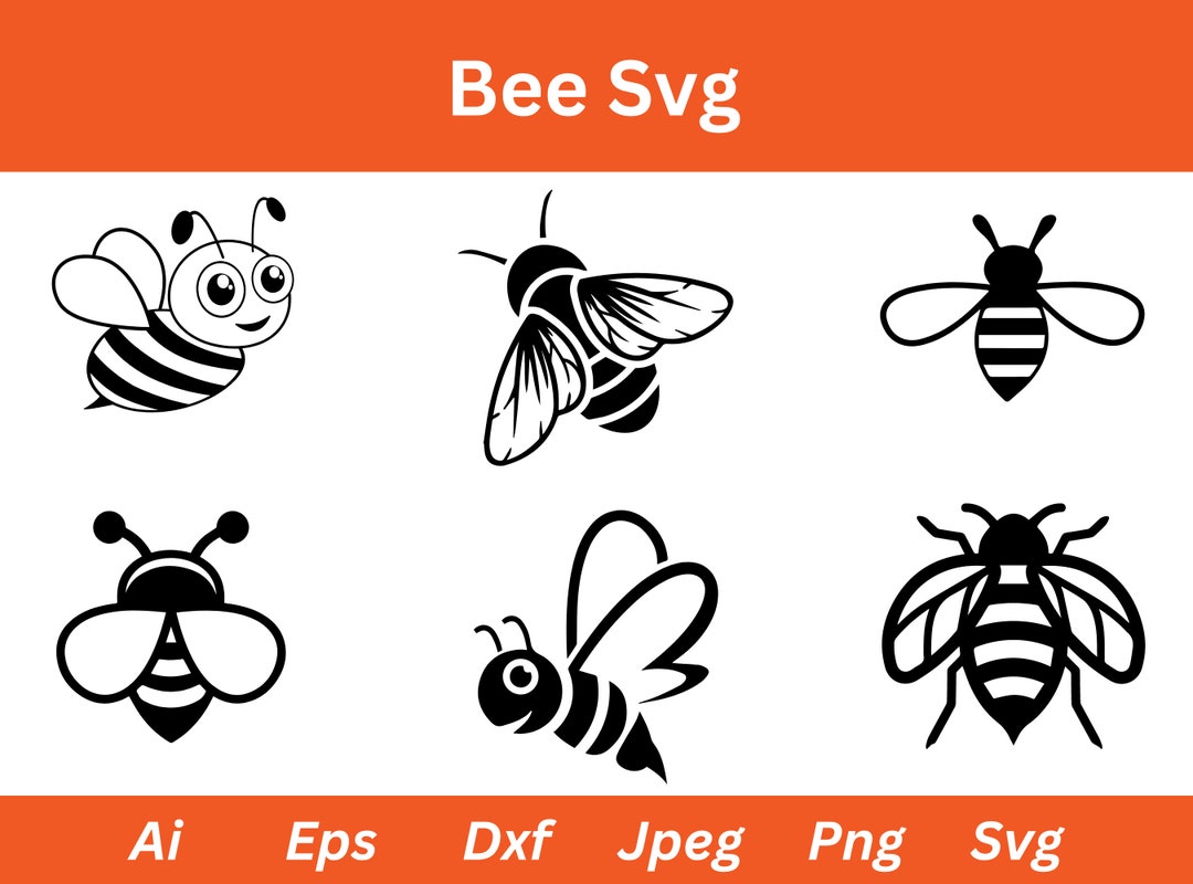 Bee SVG Bee Silhouette Honeybee SVG Cricut Cut File - Etsy