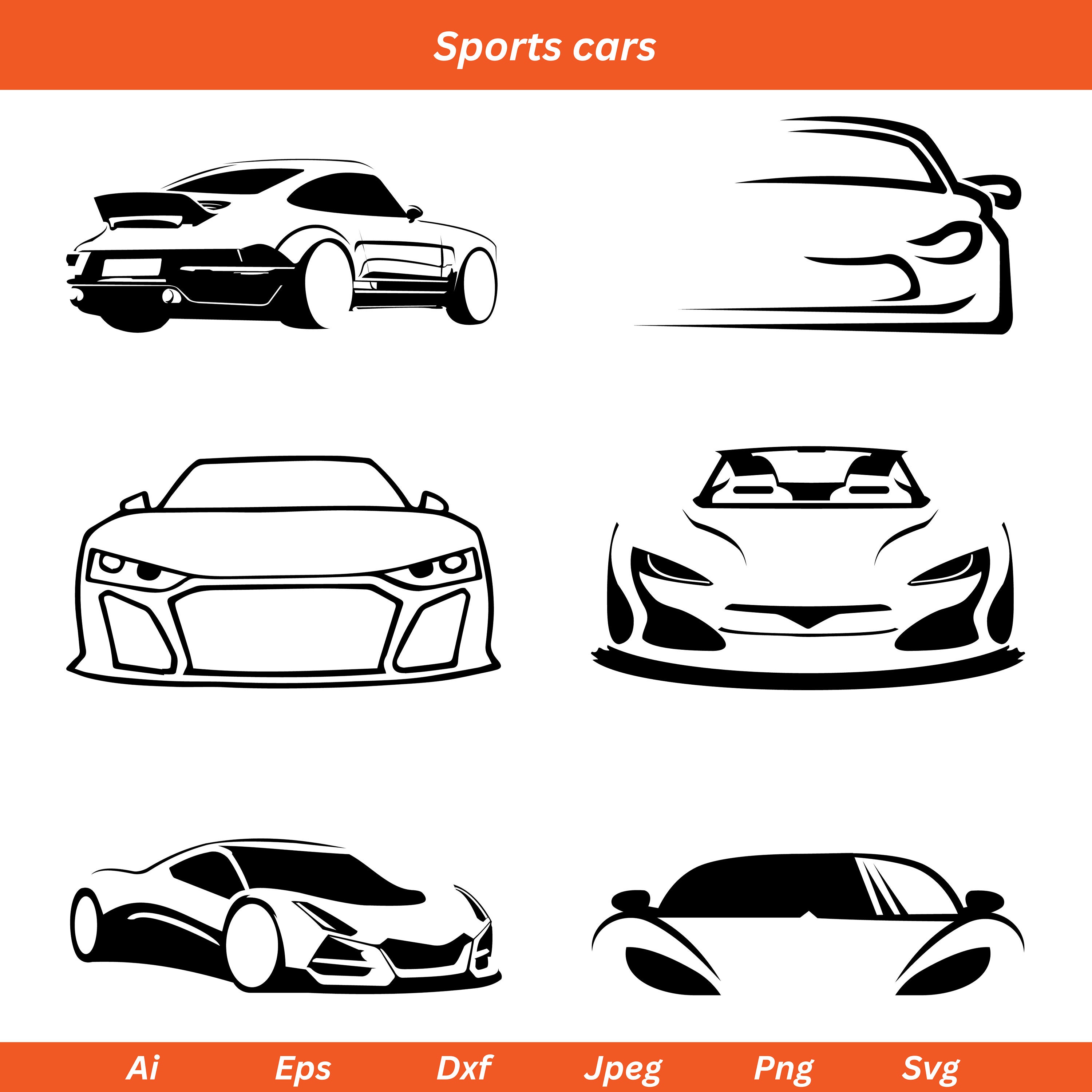 Sports Car SVG, Sports Car Silhouette, Racing Car Svg, Sports Car ...