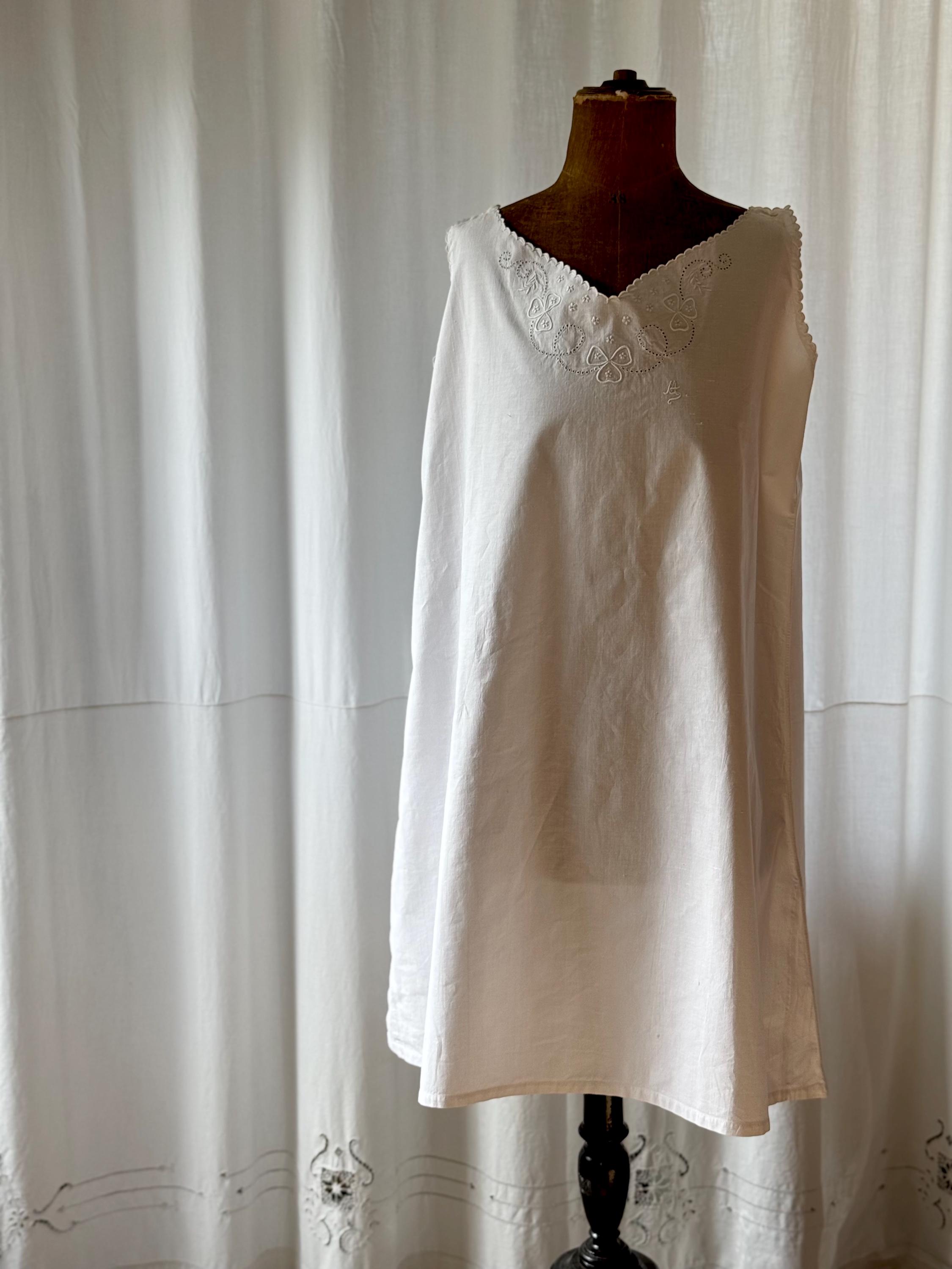 Antique Italian Nightdress | Handmade Embroidery | MS Monograms | White ...