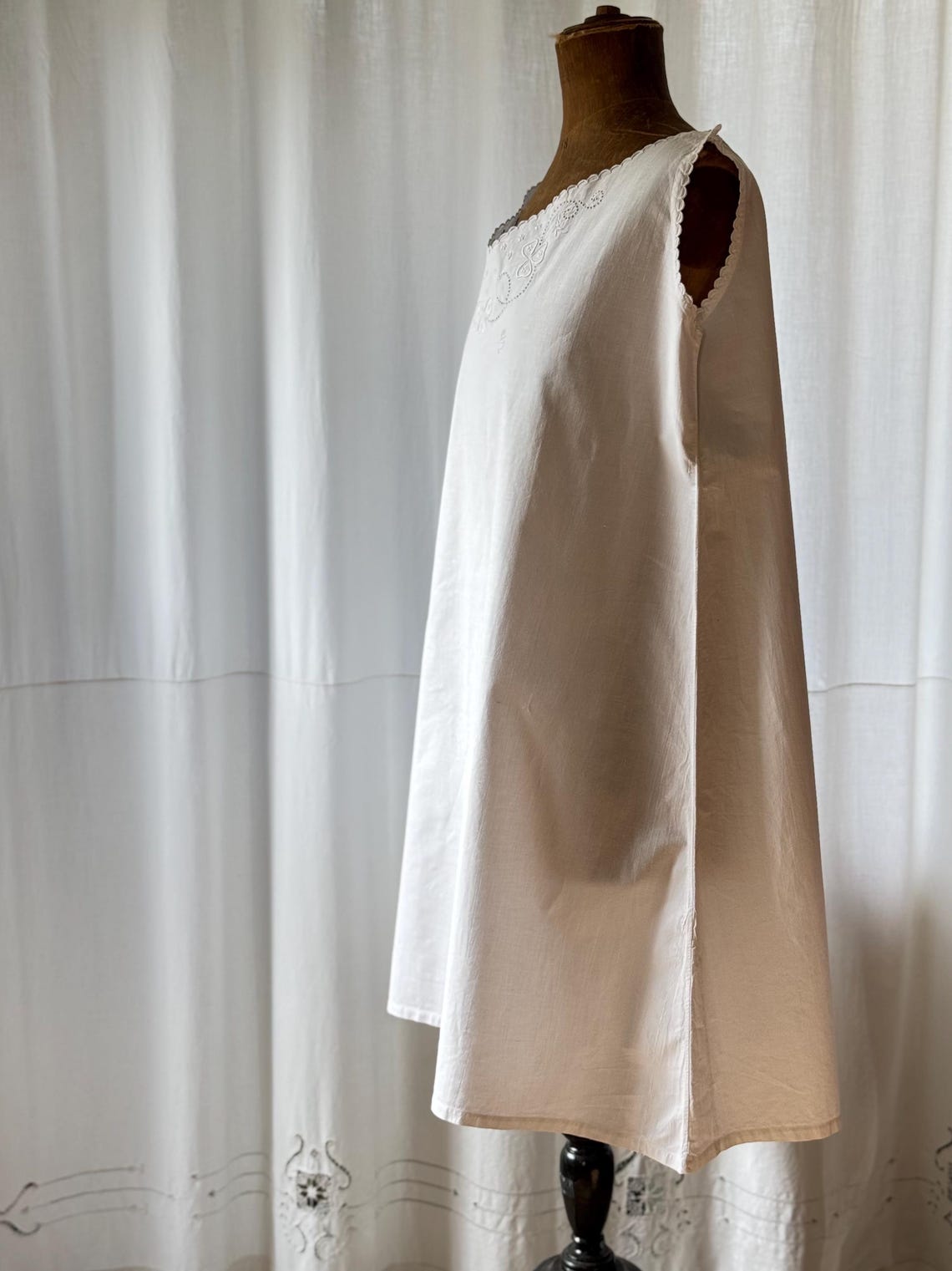 Antique Italian Nightdress | Handmade Embroidery | MS Monograms | White ...