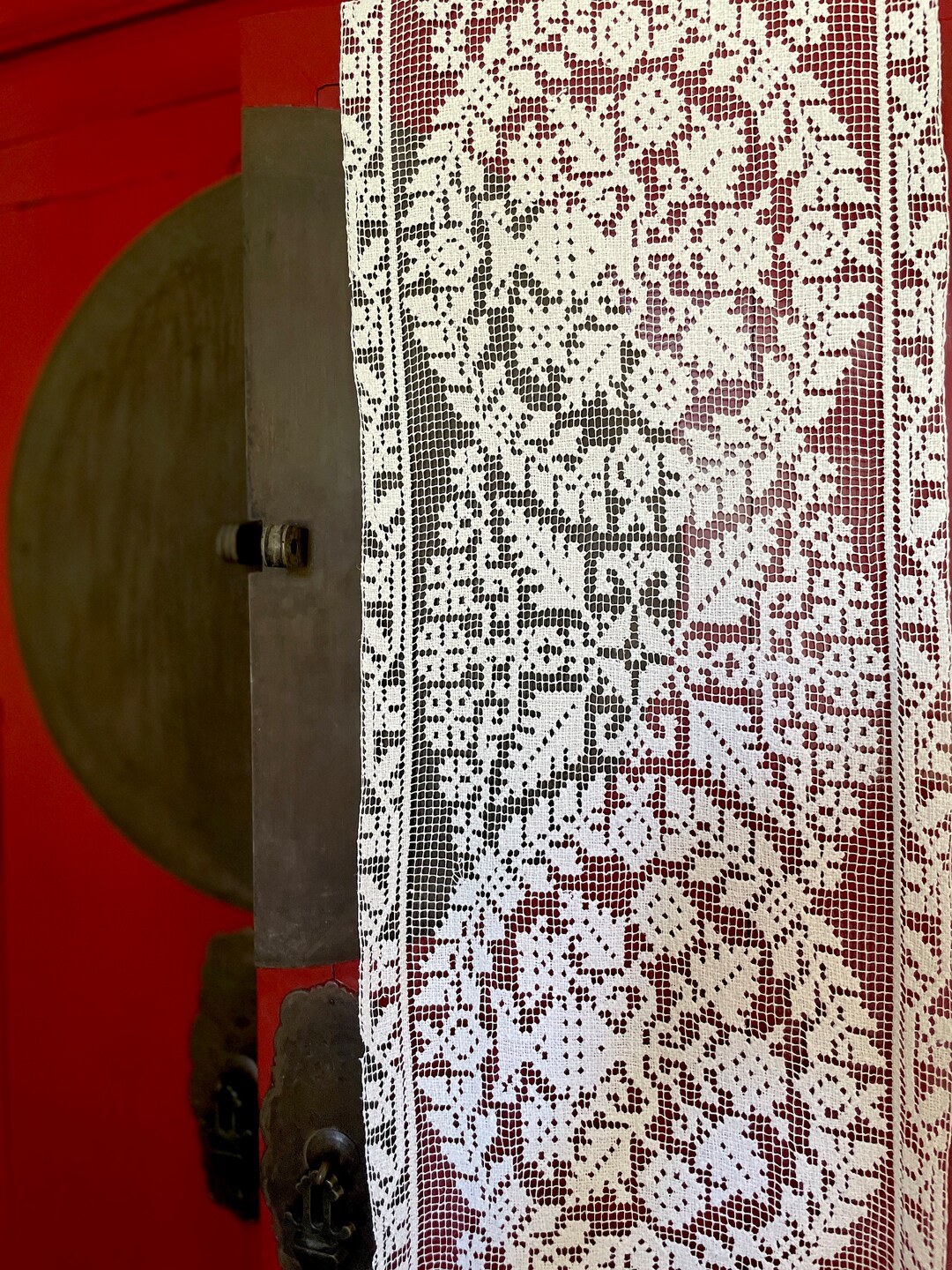 Antique Italian Lace Panel - Handmade Filet - Linen Thread - Late 1800s ...
