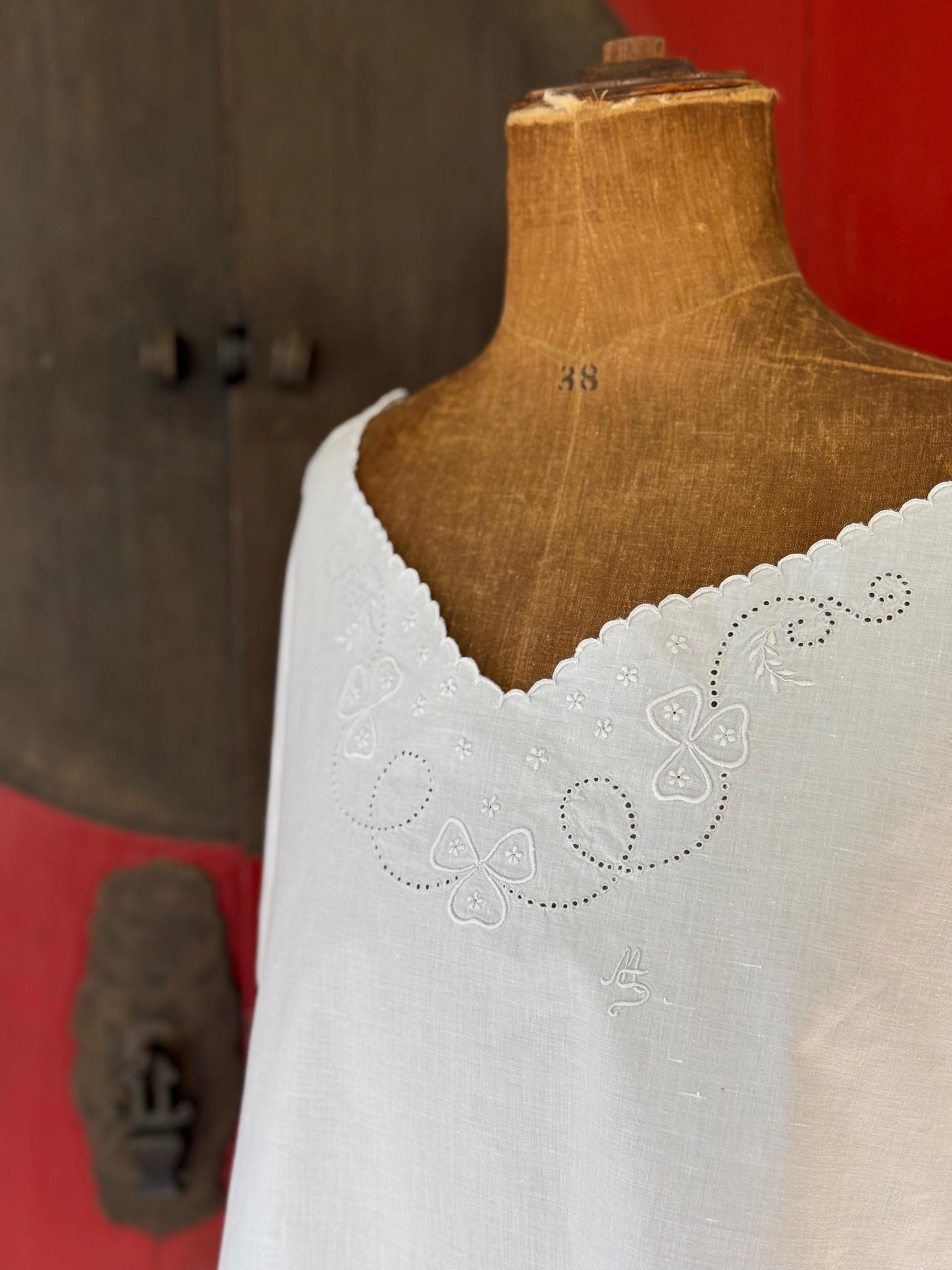 Antique Italian Nightdress | Handmade Embroidery | MS Monograms | White ...