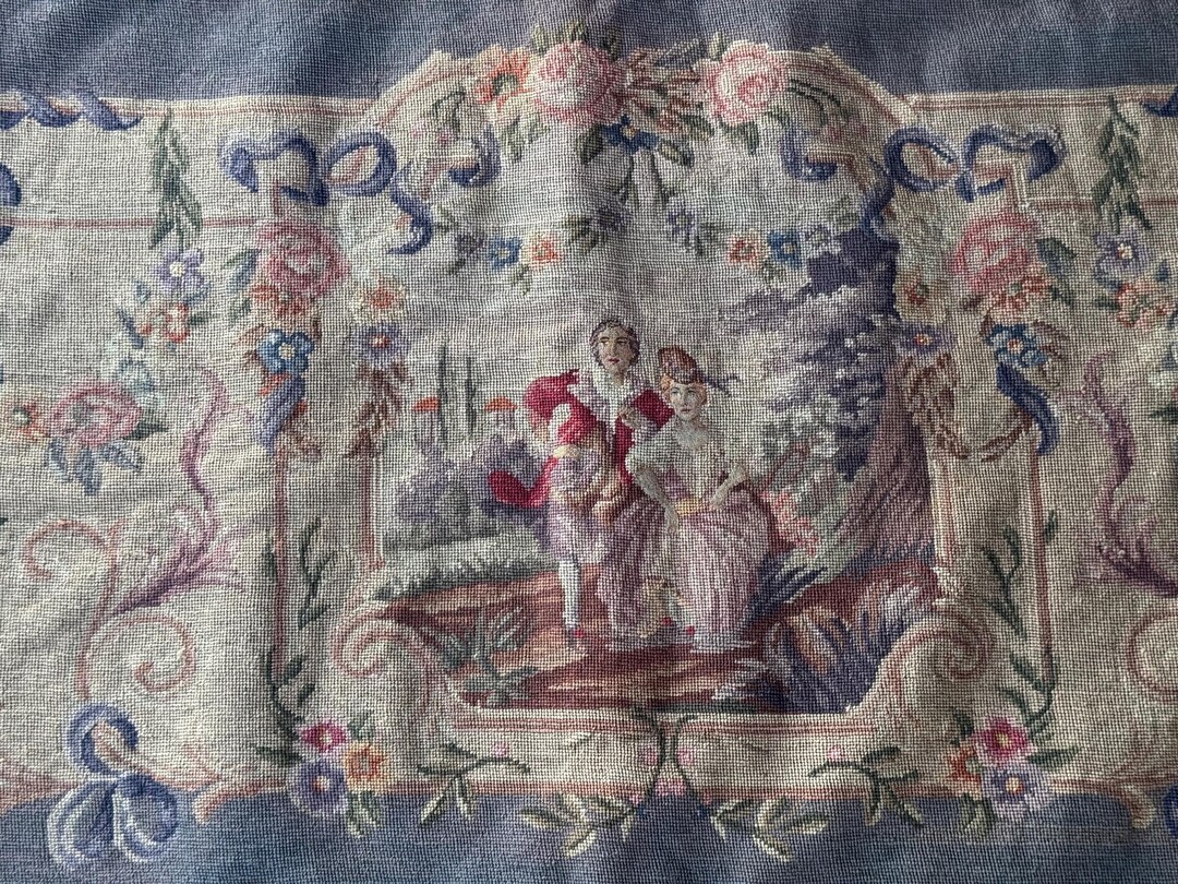 1800s French Petit Point Large Tapestry, Napoleon III, Gold Gilt ...
