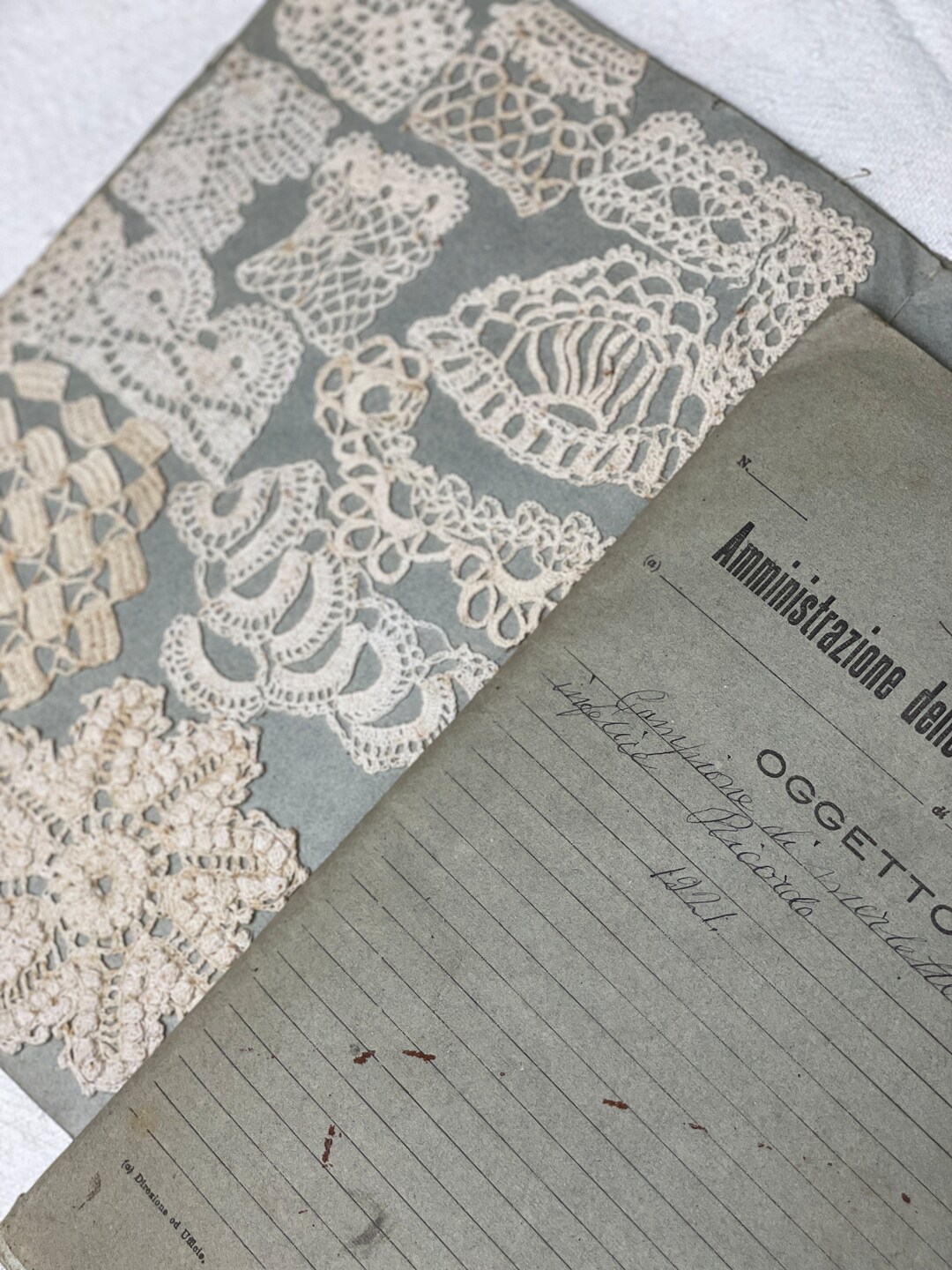 Pair (2) of Antique Italian Lace Sample Books - Dated 1921 - Acquired ...