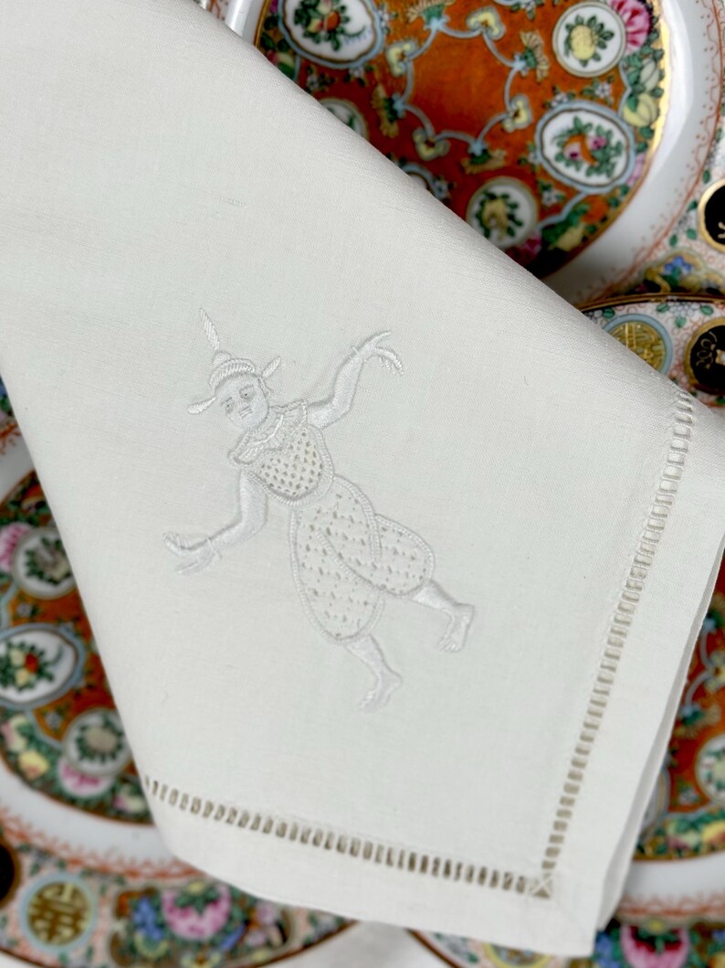 Rare Find! 1920s-1930s Chinoiserie Tablecloth With 12 Napkins, Handmade ...