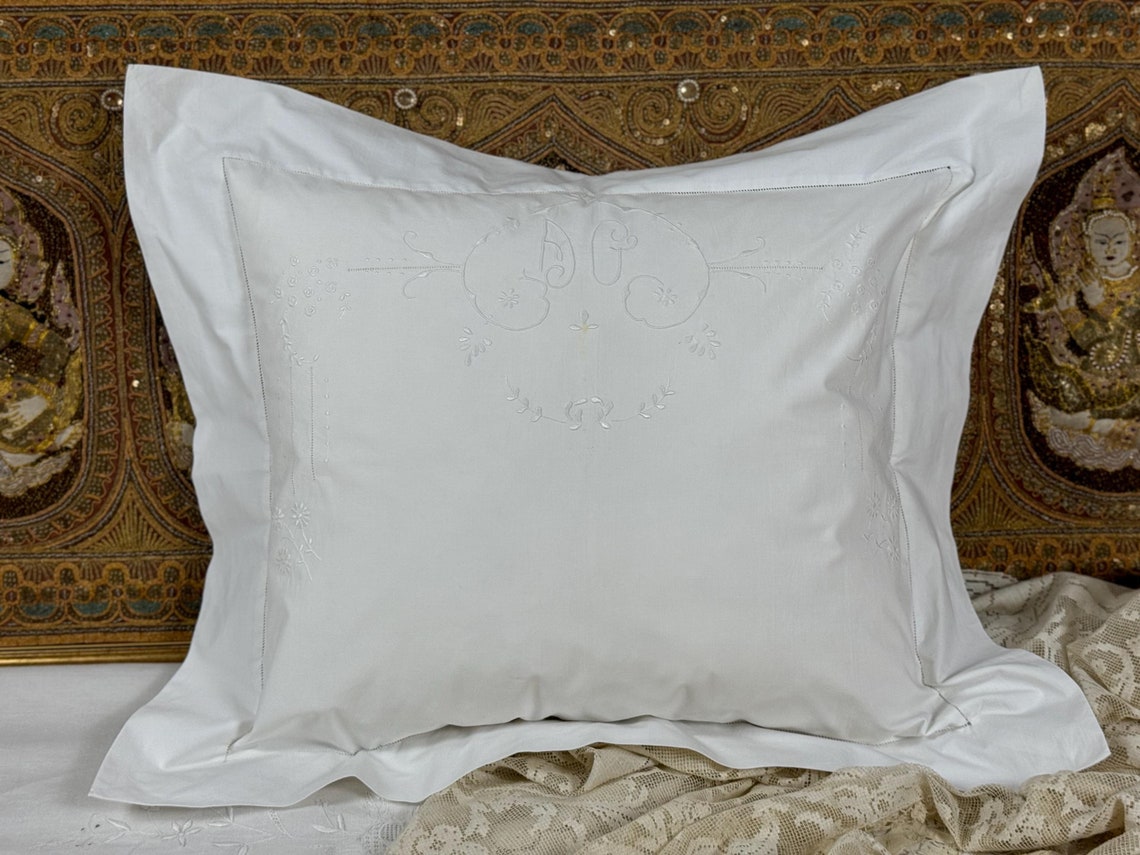 Amazing Early 1900s Italian Pillowcase, Handmade Embroidery, AG ...