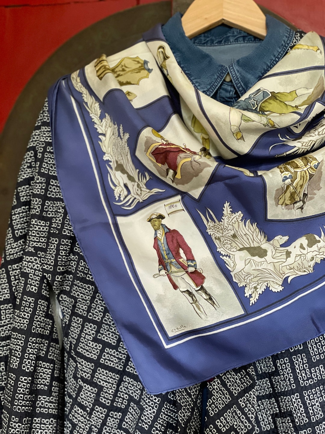 RARE 1st EDITION 1964 Hermès Silk Carré La Tenue De Vénerie Charles ...
