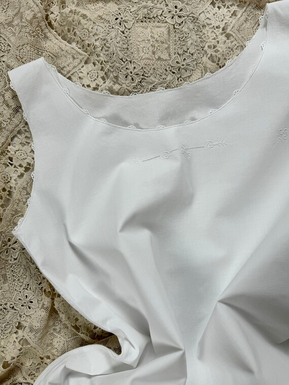 1920s Italian HANDMADE Dress, White Cotton Linen, Han… - Gem