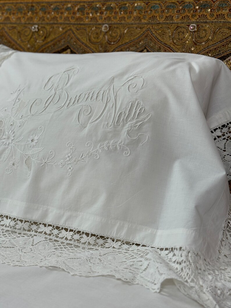 1800s "false" Bedding, 3-piece OVERLAY DECORATIVE Set, White Cotton and ...