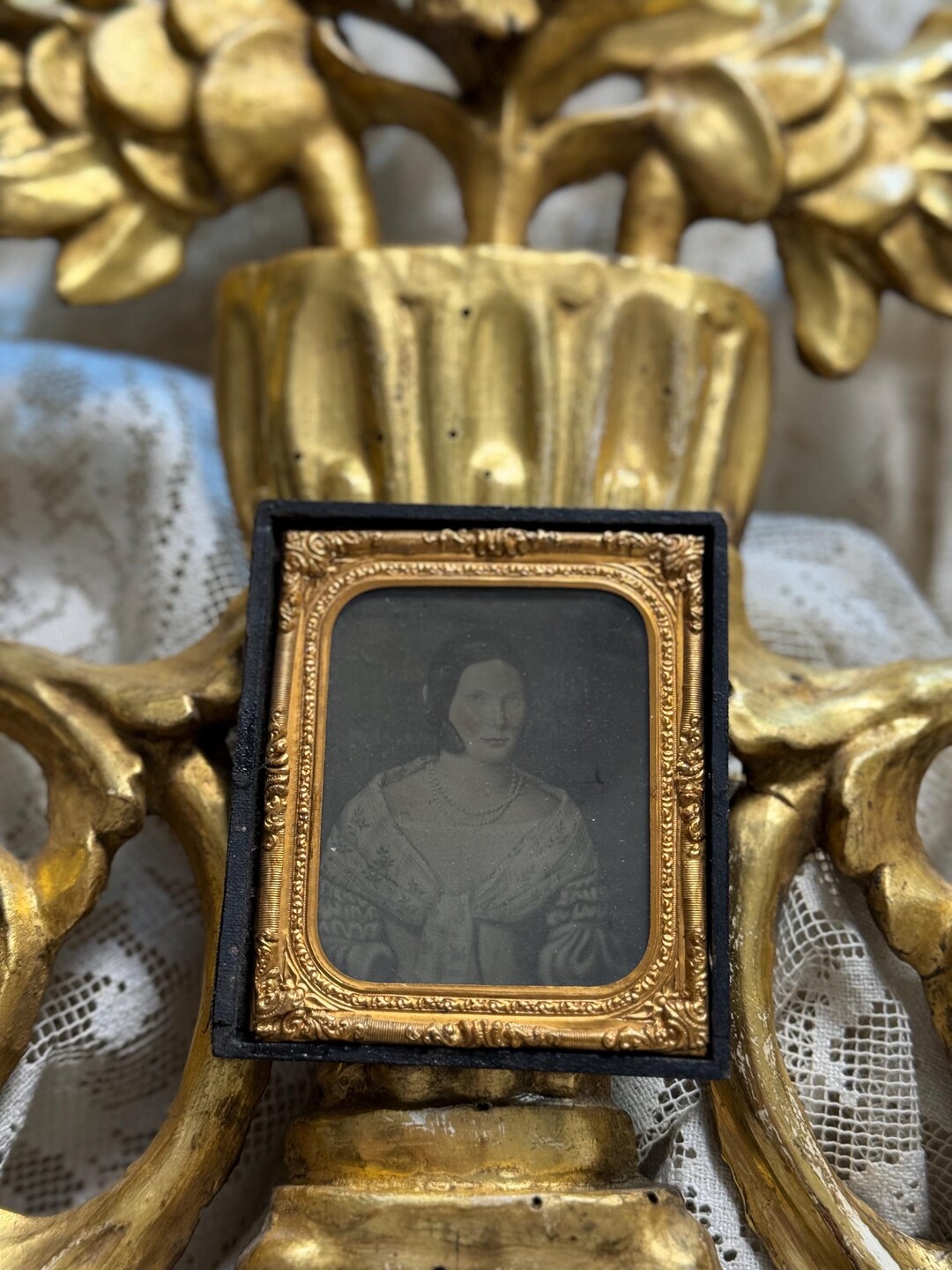 1850s Sixth-plate Hand-tinted Ambrotype or Tintype Cased Photo of Young ...