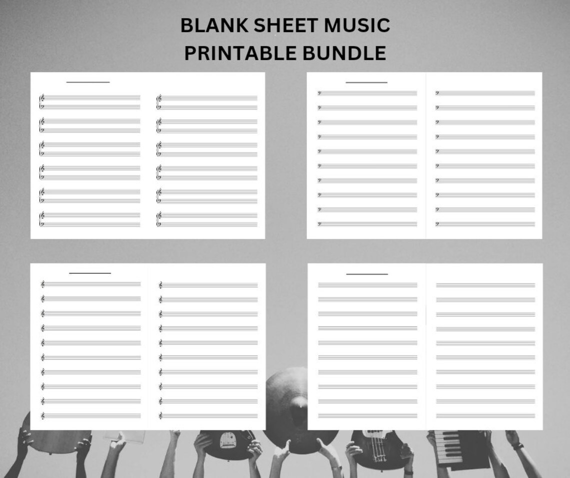 Bundle Printable A4 Sheet Music. Blank Sheet Music Printable. Blank ...