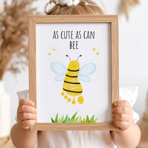 Cute as Can Bee Footprint Art | Printable Baby Keepsake | Bee Craft for ...