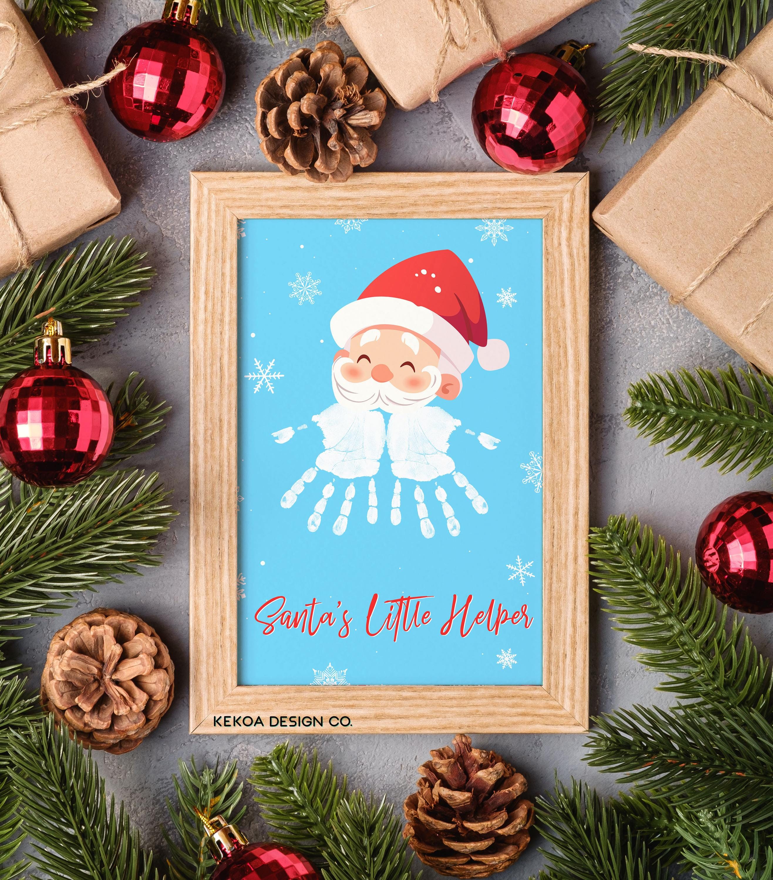Christmas Handprint Art, Santa's Little Helper, Craft for Kids Baby ...