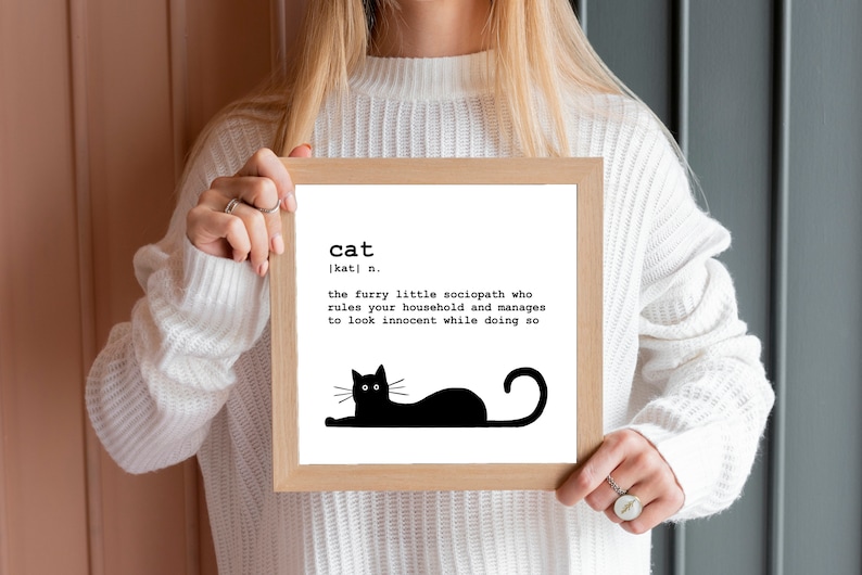 Funny Cat Art Print Pet Portrait Cat Wall Decor Funny Cat - Etsy