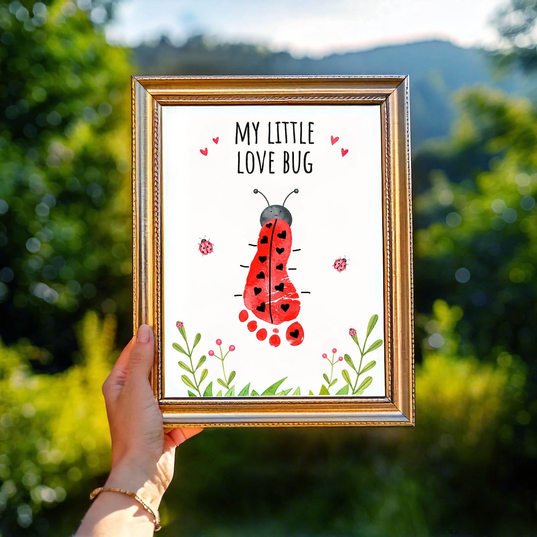 My Little Love Bug Footprint Art | Printable Baby Keepsake | Valentine ...