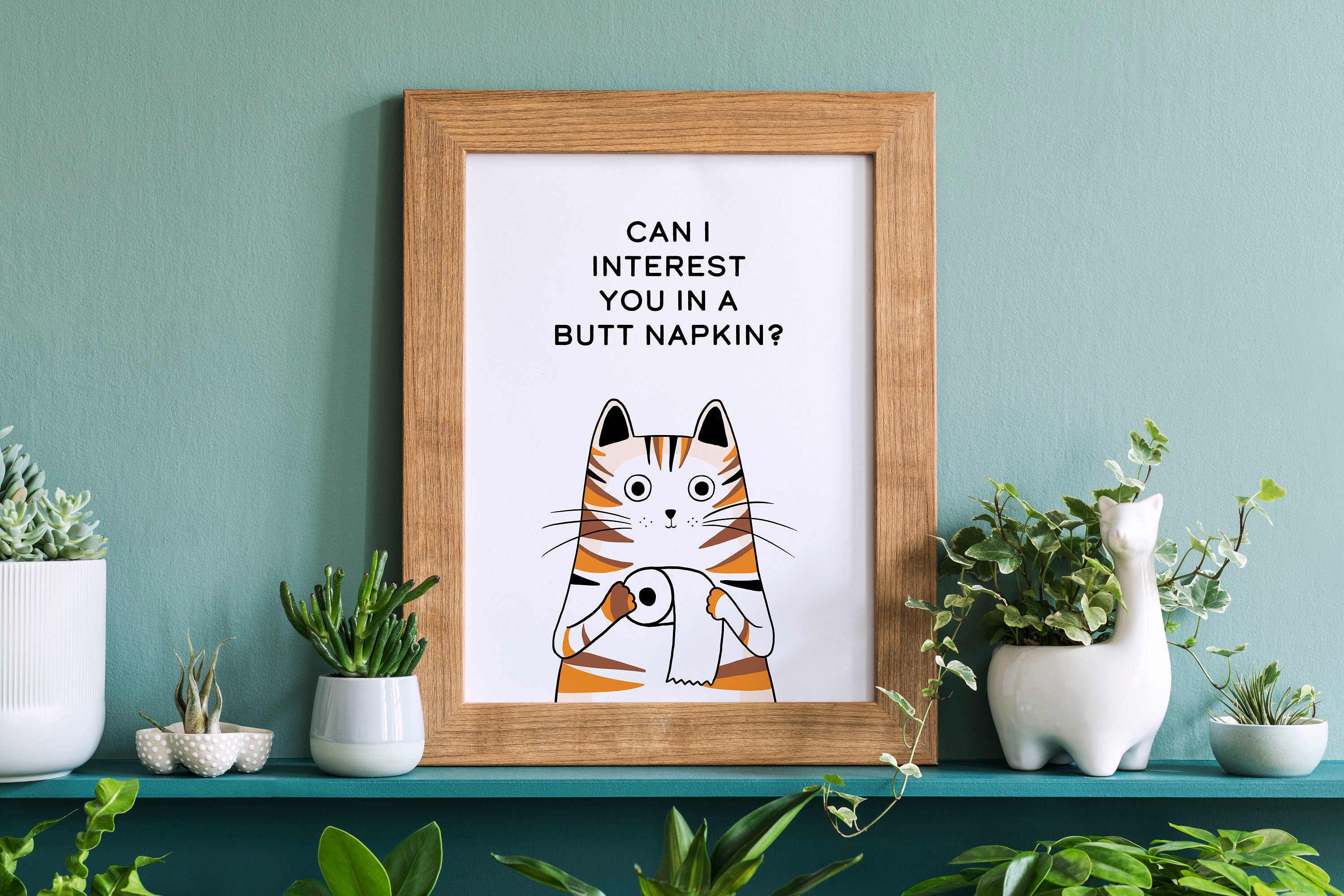 Tricolor Calico Cat Art Print Toilet Bathroom Art Pet Portrait Wall ...