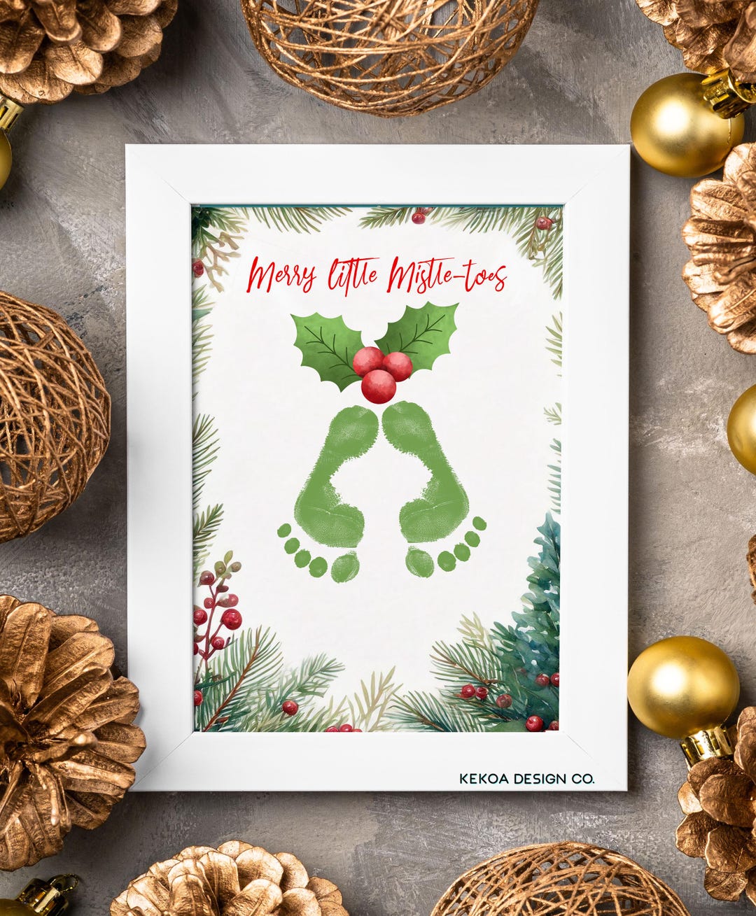 Christmas Footprint Art, Mistletoe Cute, Craft for Kids Baby Toddler ...