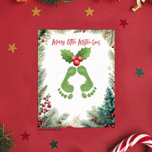 Christmas Footprint Art, Mistletoe Cute, Craft for Kids Baby Toddler ...