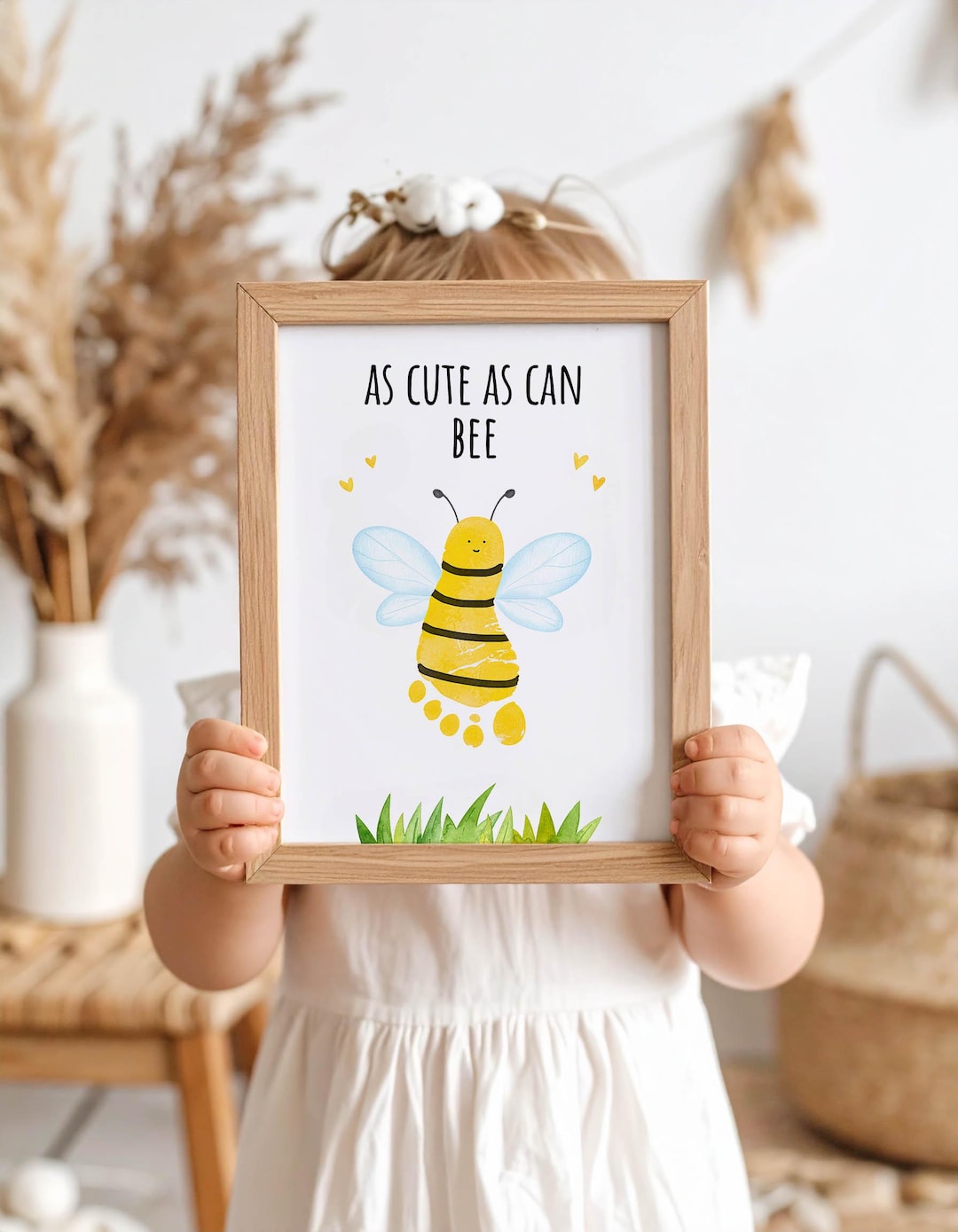 Cute as Can Bee Footprint Art | Printable Baby Keepsake | Bee Craft for ...