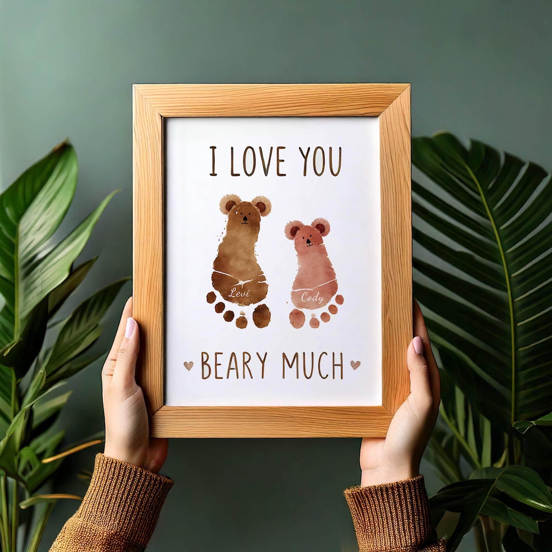 I Love You Beary Much Footprint Keepsake | Digital Download for Kids ...