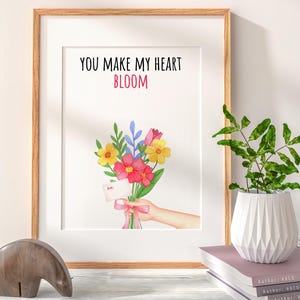 You Make My Heart Bloom Handprint Art | Printable Flower Bouquet ...