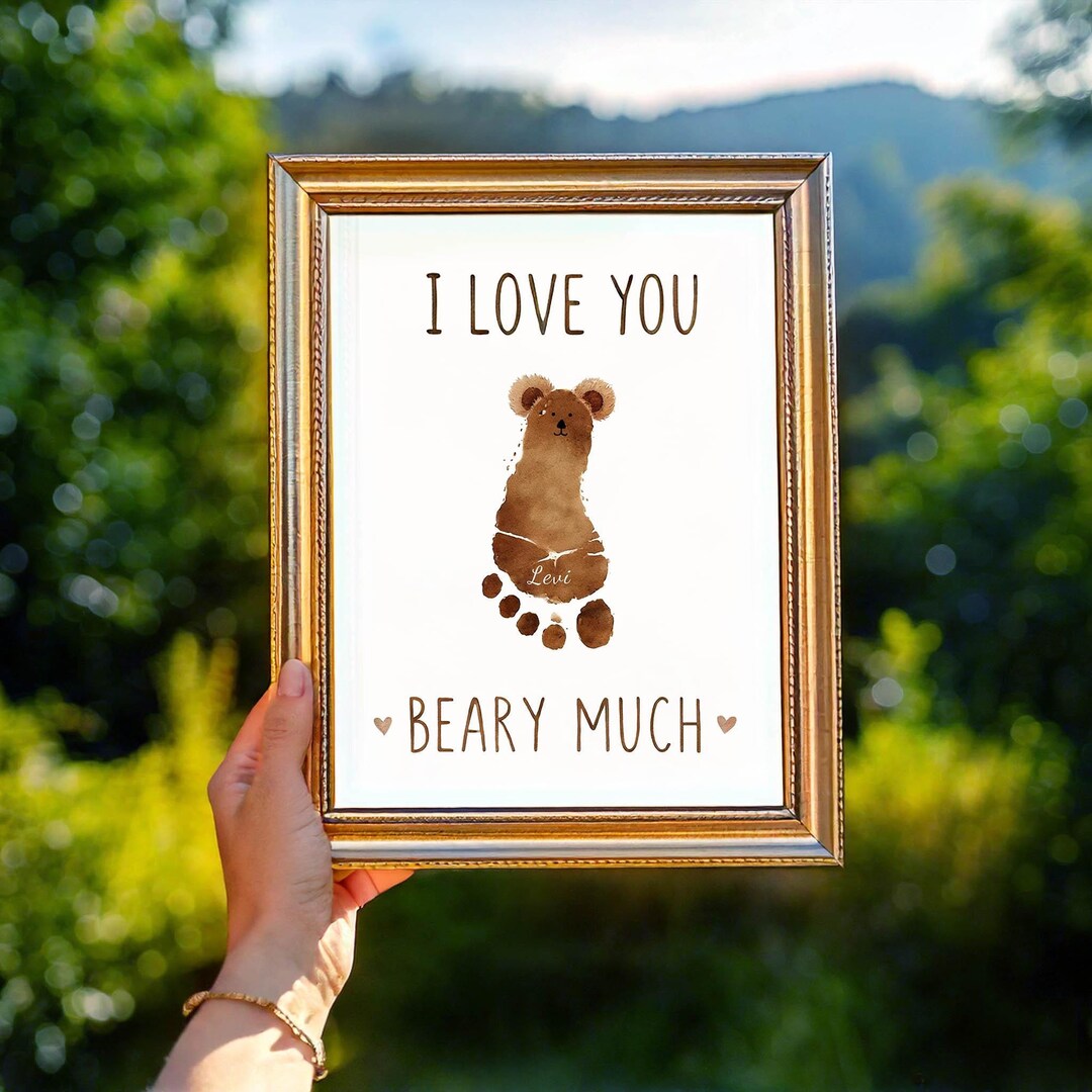 I Love You Beary Much Footprint Keepsake | Digital Download Kids Baby ...