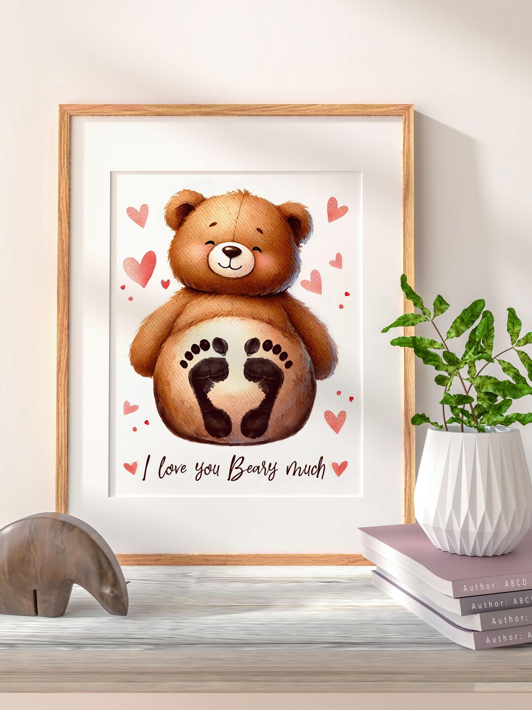 I Love You Beary Much Footprint Keepsake | Digital Download for Baby ...