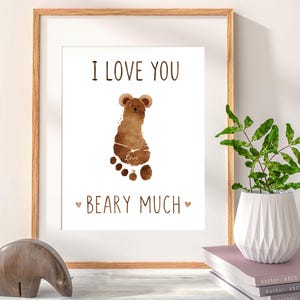 I Love You Beary Much Footprint Keepsake | Digital Download Kids Baby ...