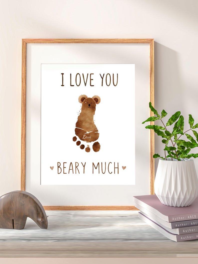 I Love You Beary Much Footprint Keepsake | Digital Download Kids Baby ...