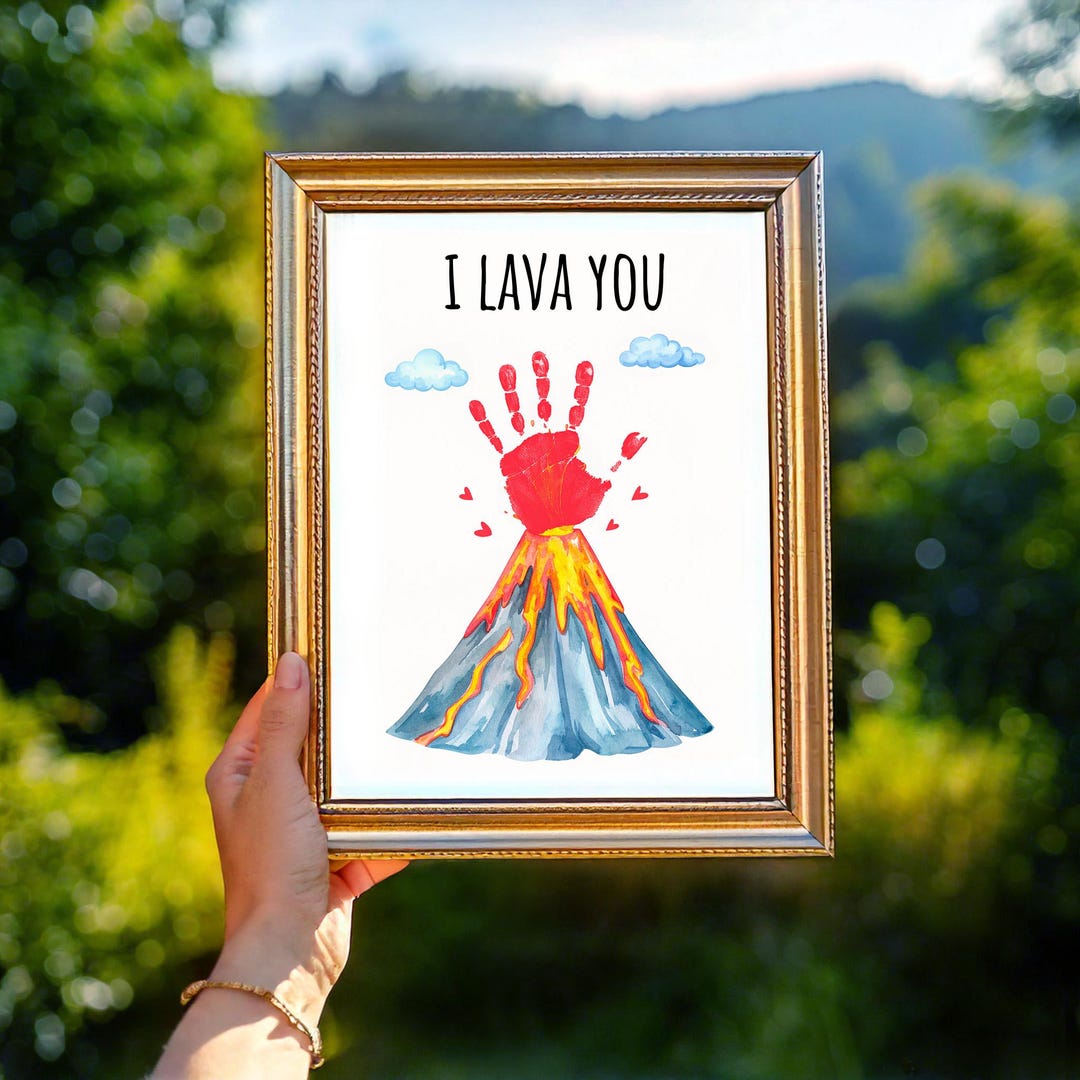 I Lava You Volcano Handprint Art | Printable Kid Craft | Valentine's ...