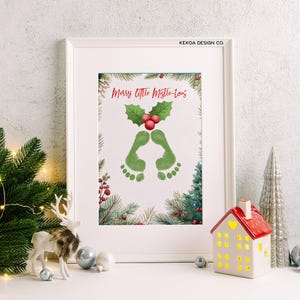 Christmas Footprint Art, Mistletoe Cute, Craft for Kids Baby Toddler ...