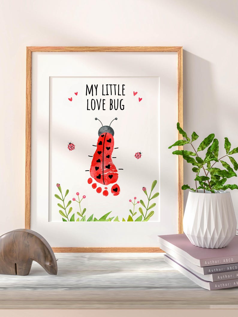 My Little Love Bug Footprint Art | Printable Baby Keepsake | Valentine ...