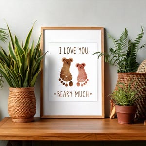 I Love You Beary Much Footprint Keepsake | Digital Download for Kids ...