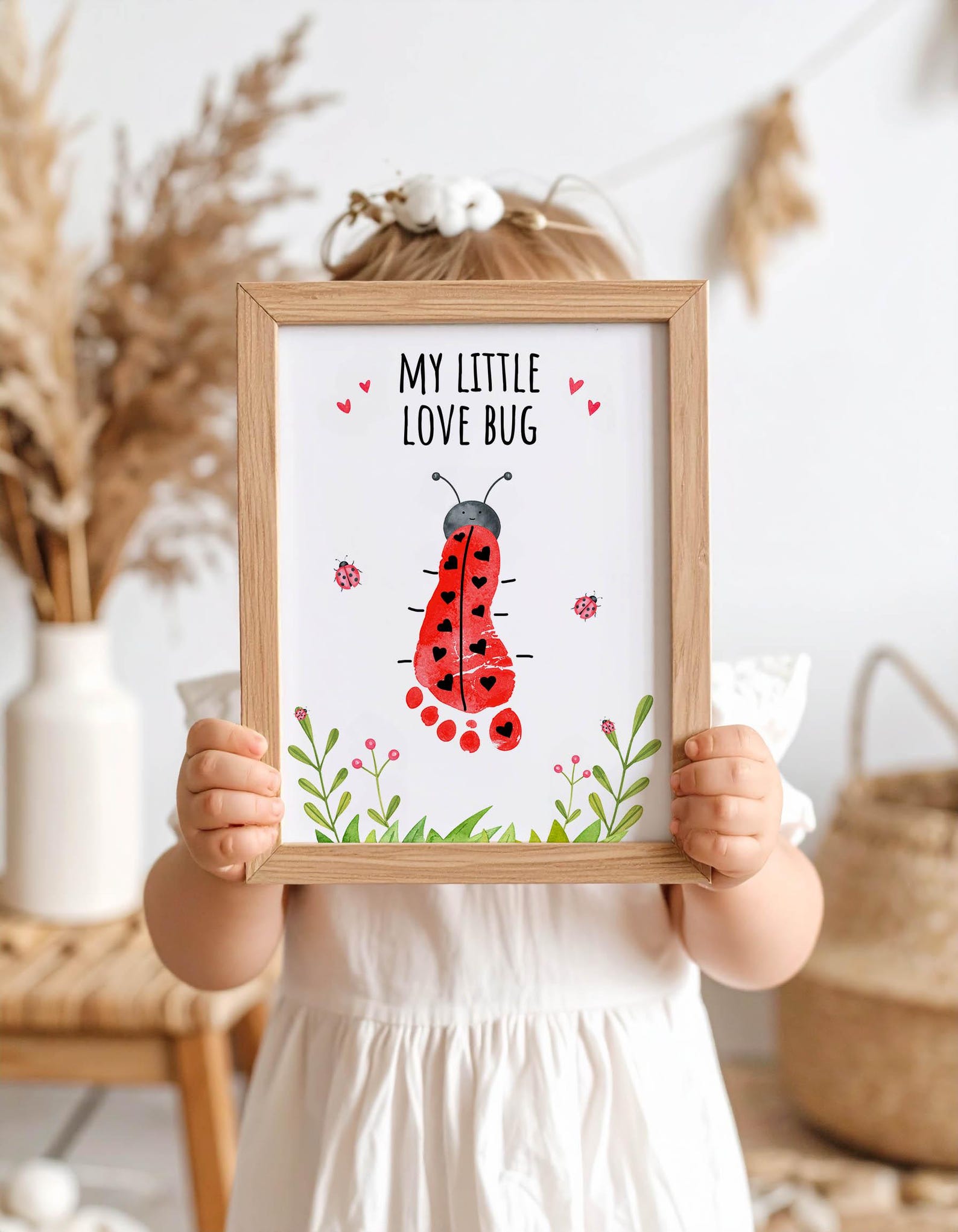 My Little Love Bug Footprint Art | Printable Baby Keepsake | Valentine ...