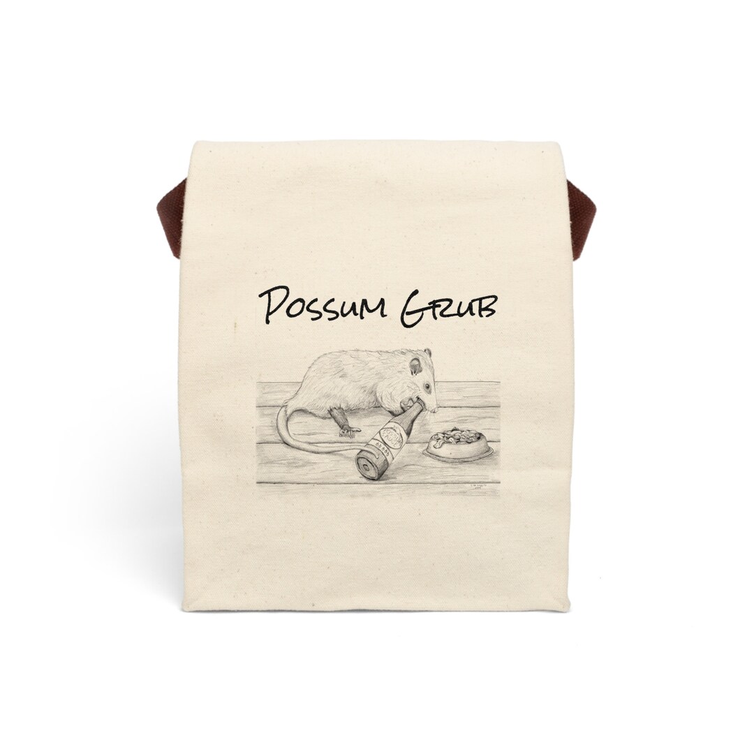Possum Grub Opossum Canvas Lunch Bag With Strap - Etsy