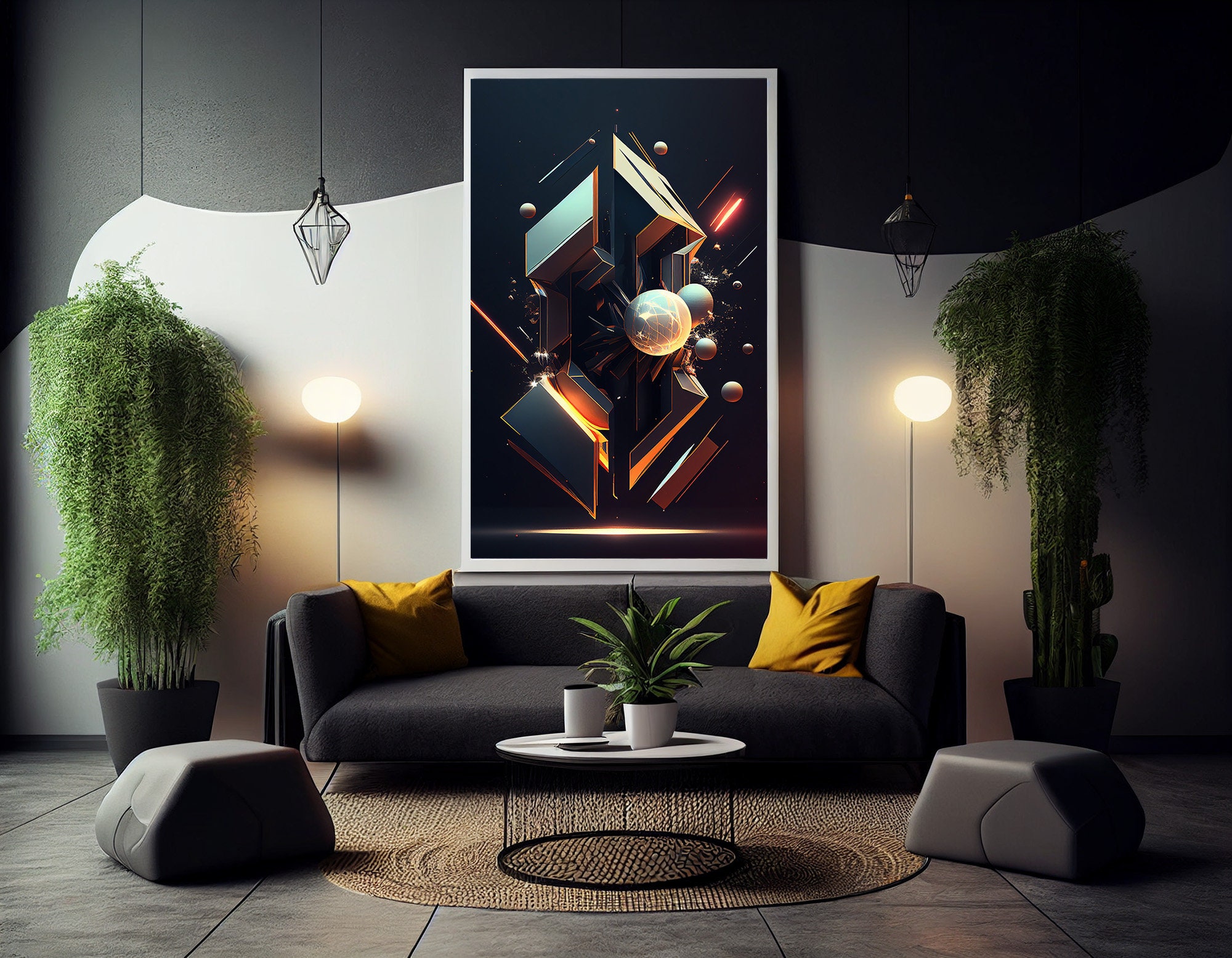 Abstract Futuristic Art Print Abstract Modern Geometries Prints - Etsy