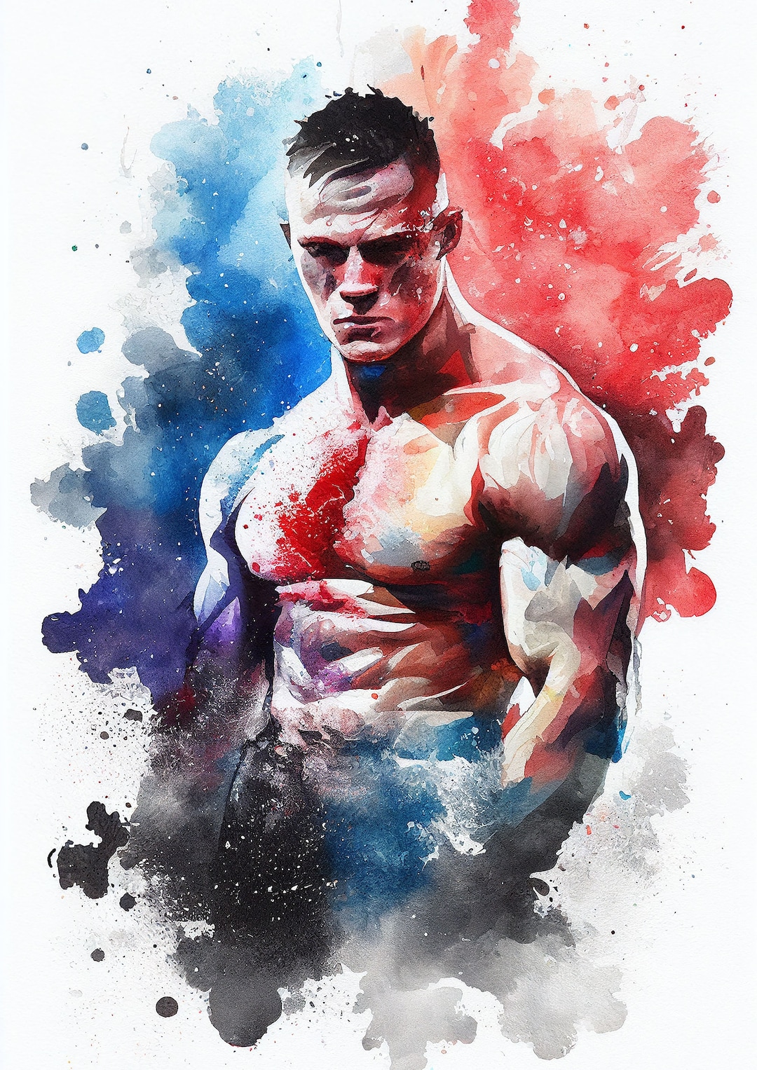 Strong Muscular Male Art Print | Masculine Beauty | Power | Raw Energy ...