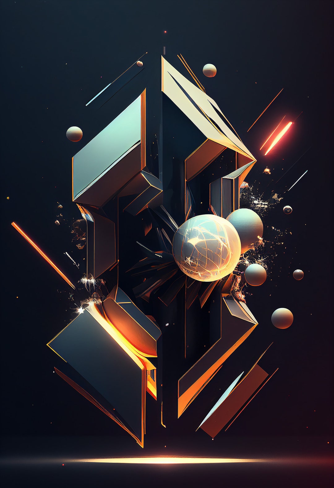 Abstract Futuristic Art Print Abstract Modern Geometries Prints - Etsy