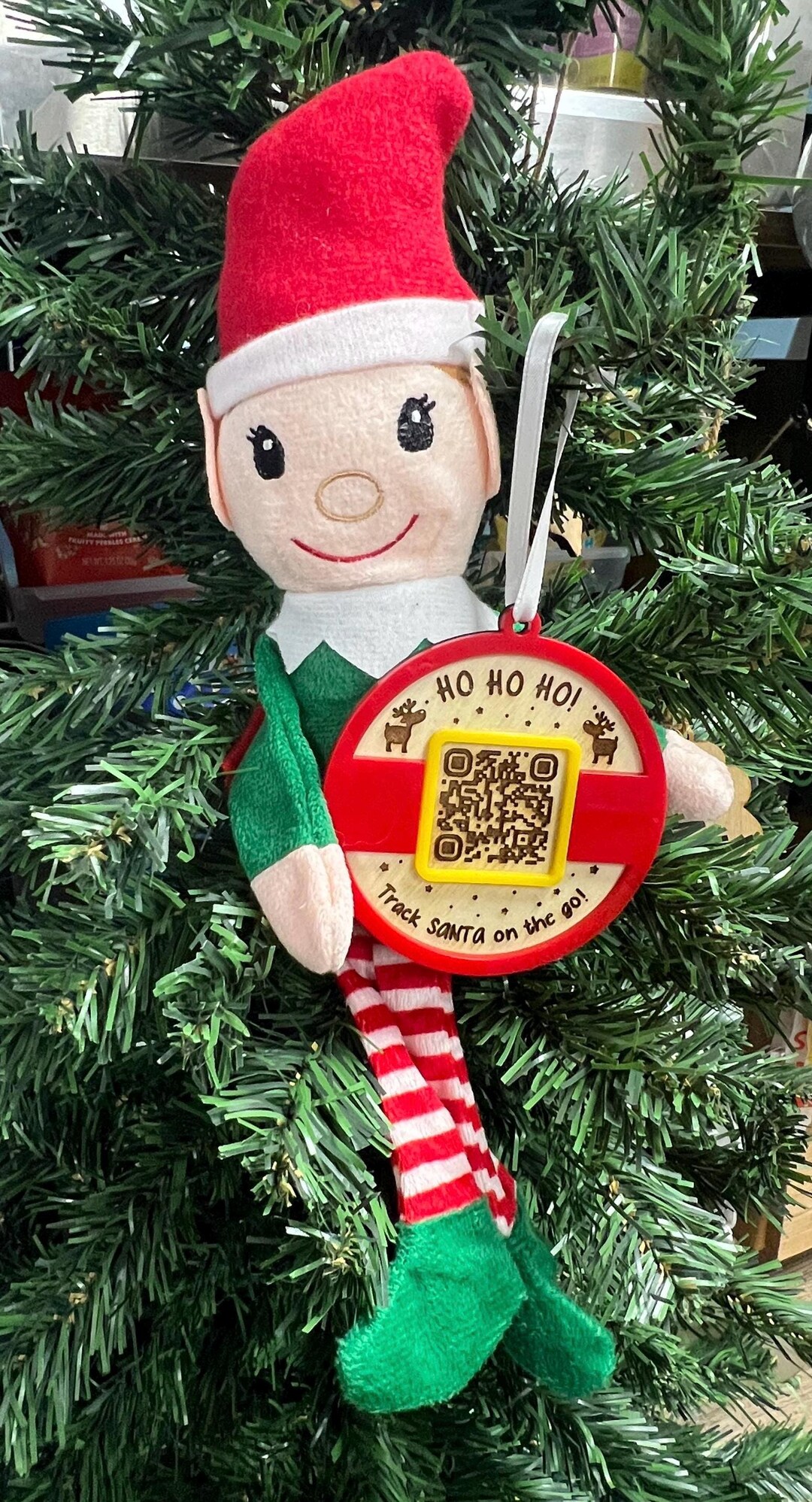 Santa Tracker Ornament With Festive Holiday Plush Elf Keepsake - Etsy